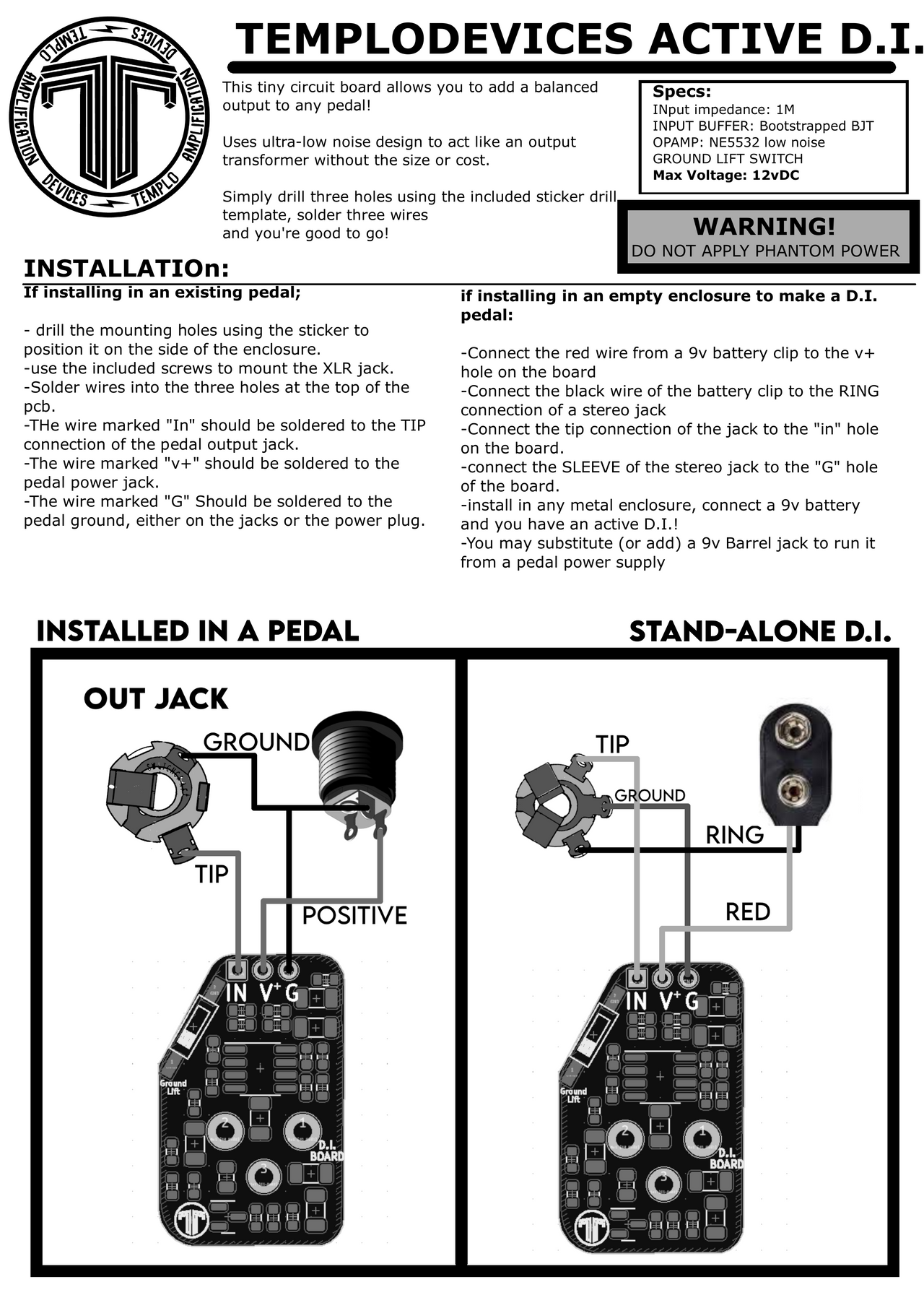 Active D.I. Module kit - Templo Devices